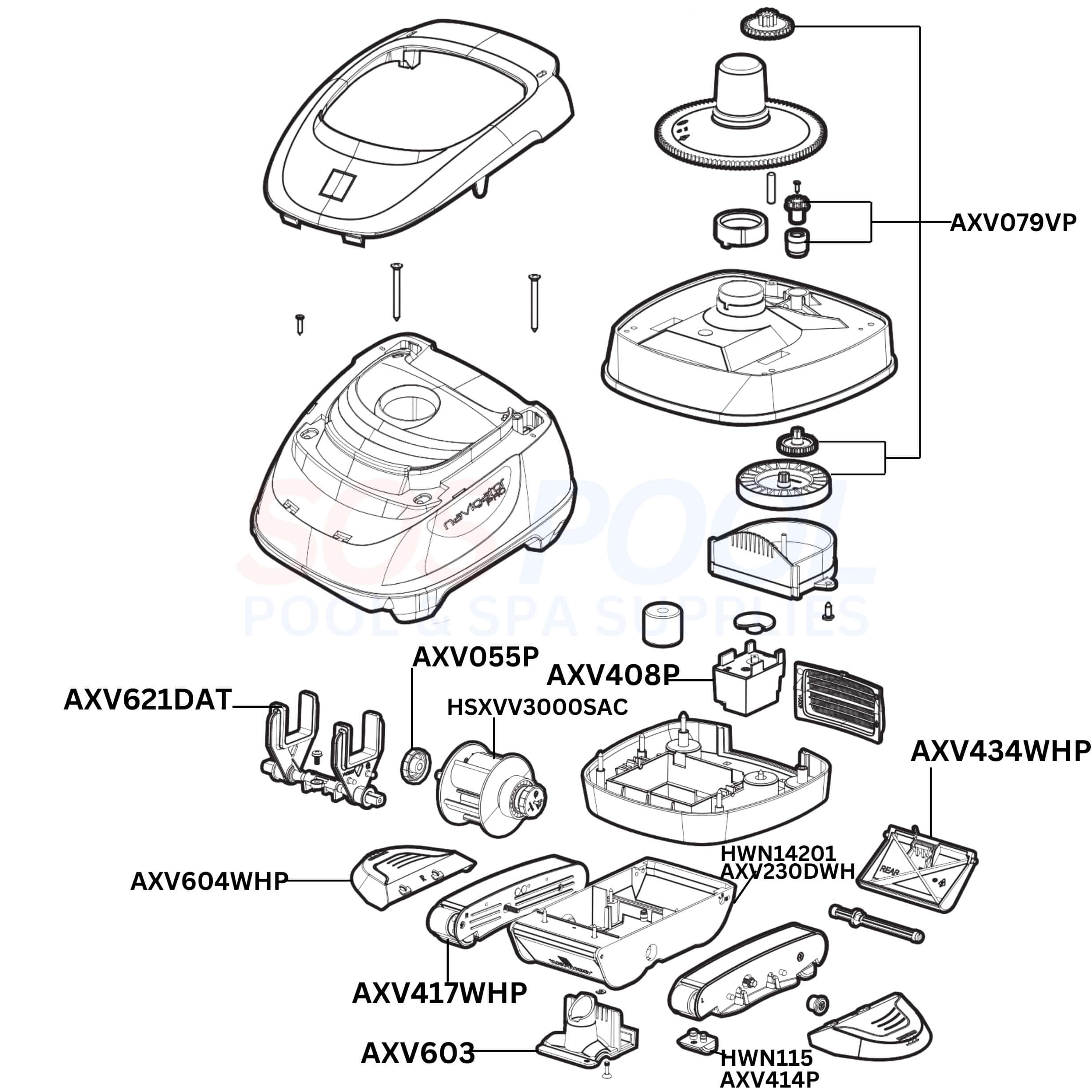 Hayward Navigator Pro Cleaner Diagram & Part List