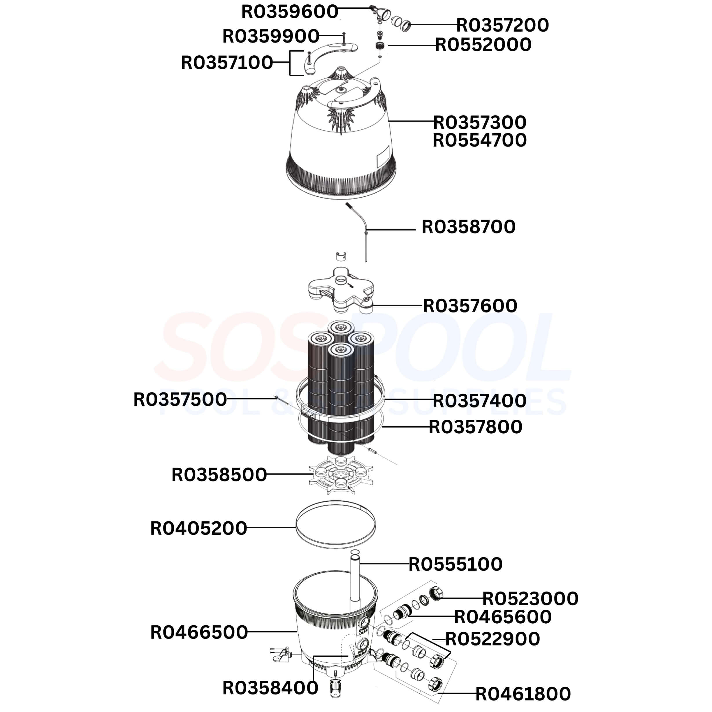 Jandy CV & CL Filter Diagram & Part List