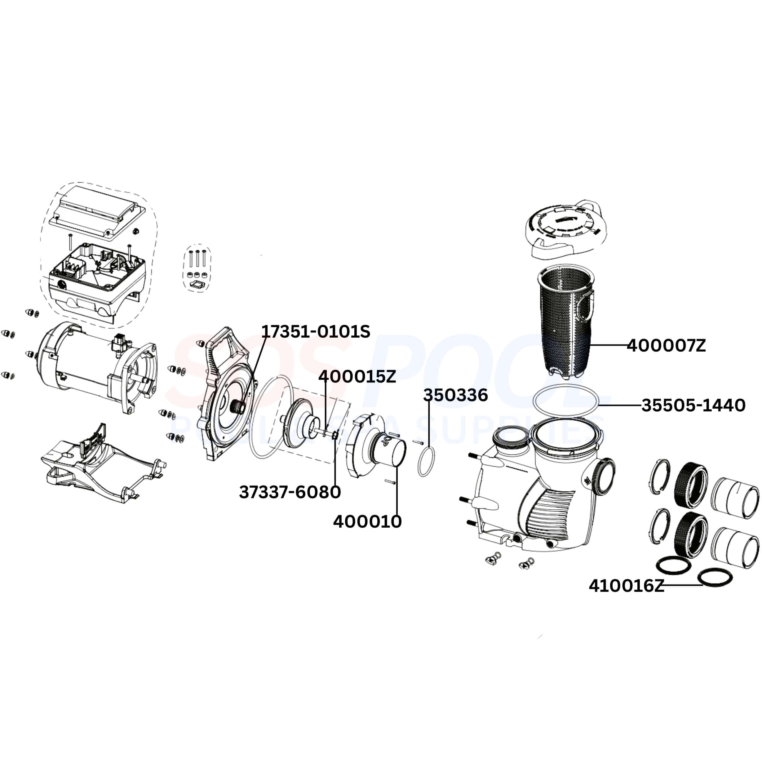 Pentair IntelliPro XF VSF Pump Replacement Parts Diagram