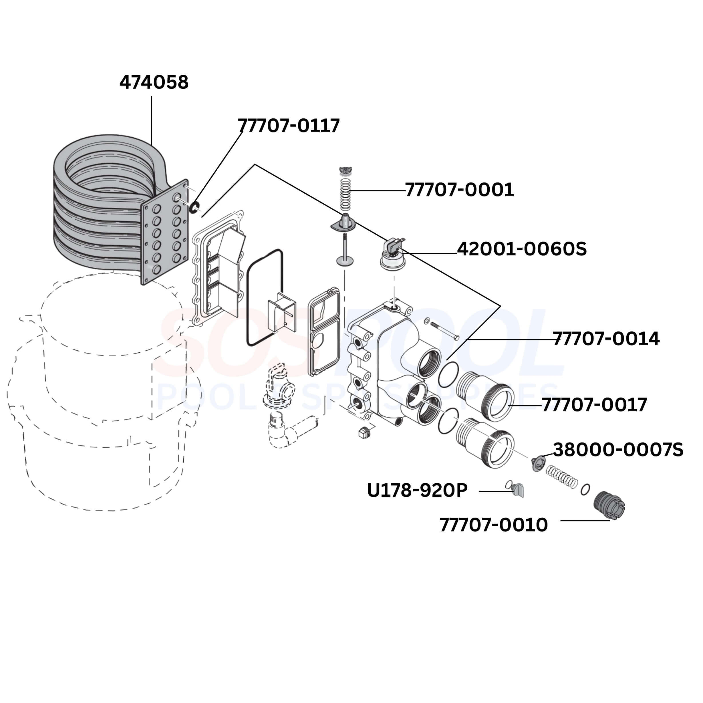 Sta-Rite Max-E-Therm SR200NA Heater Diagram & Part List