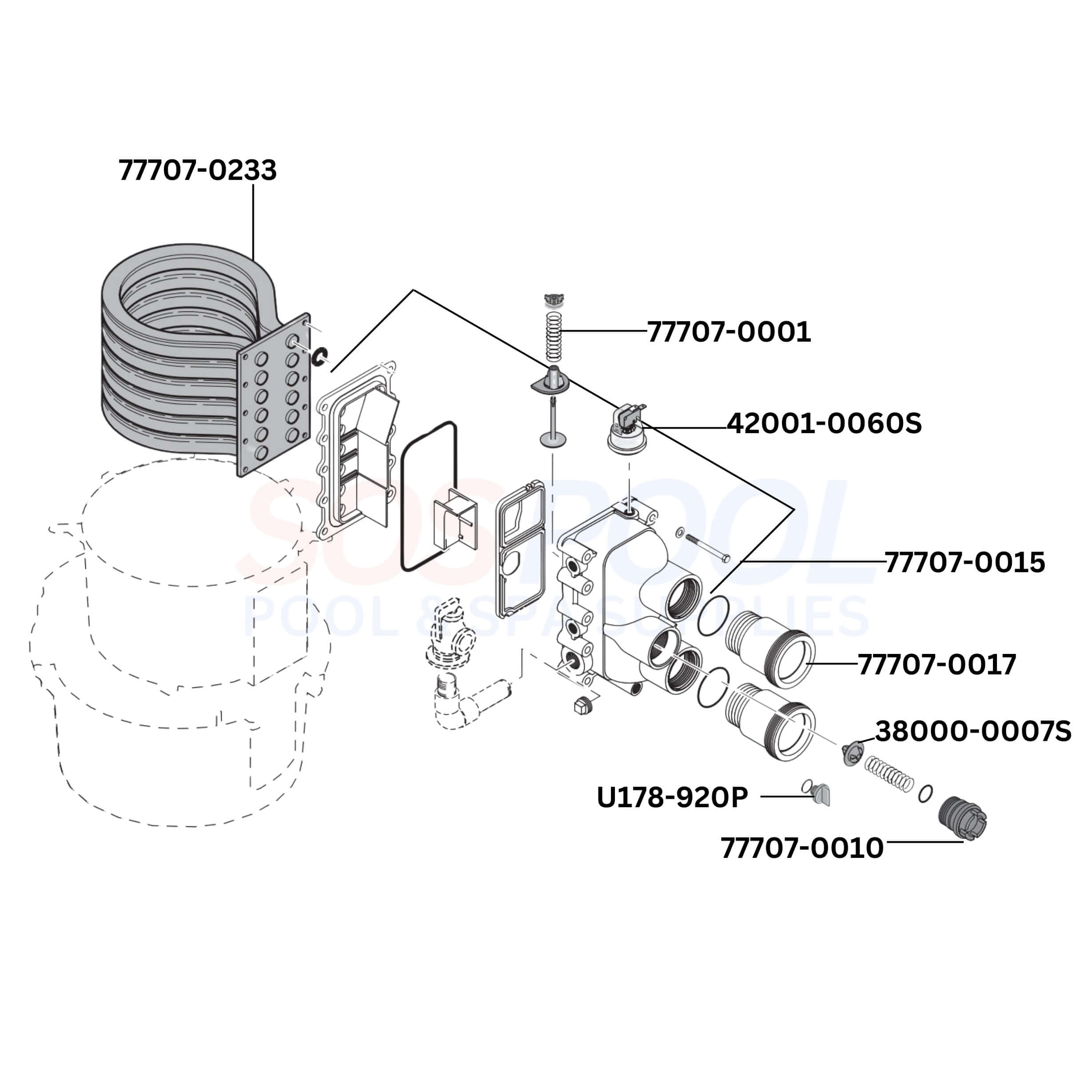 Sta-Rite Max-E-Therm SR333NA Heater Diagram & Part List