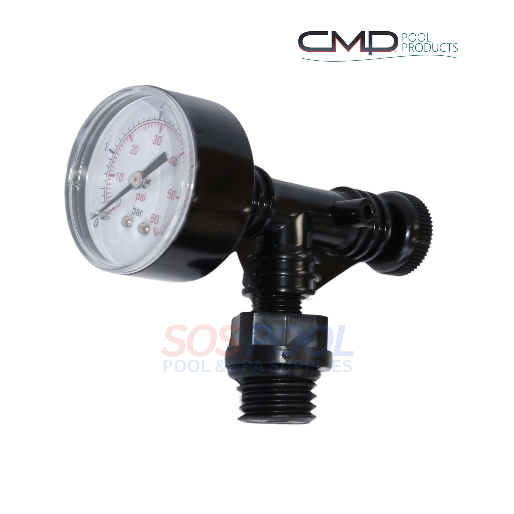 CMP High Flow Manual Air Relief Valve and Gauge For Pentair Filters