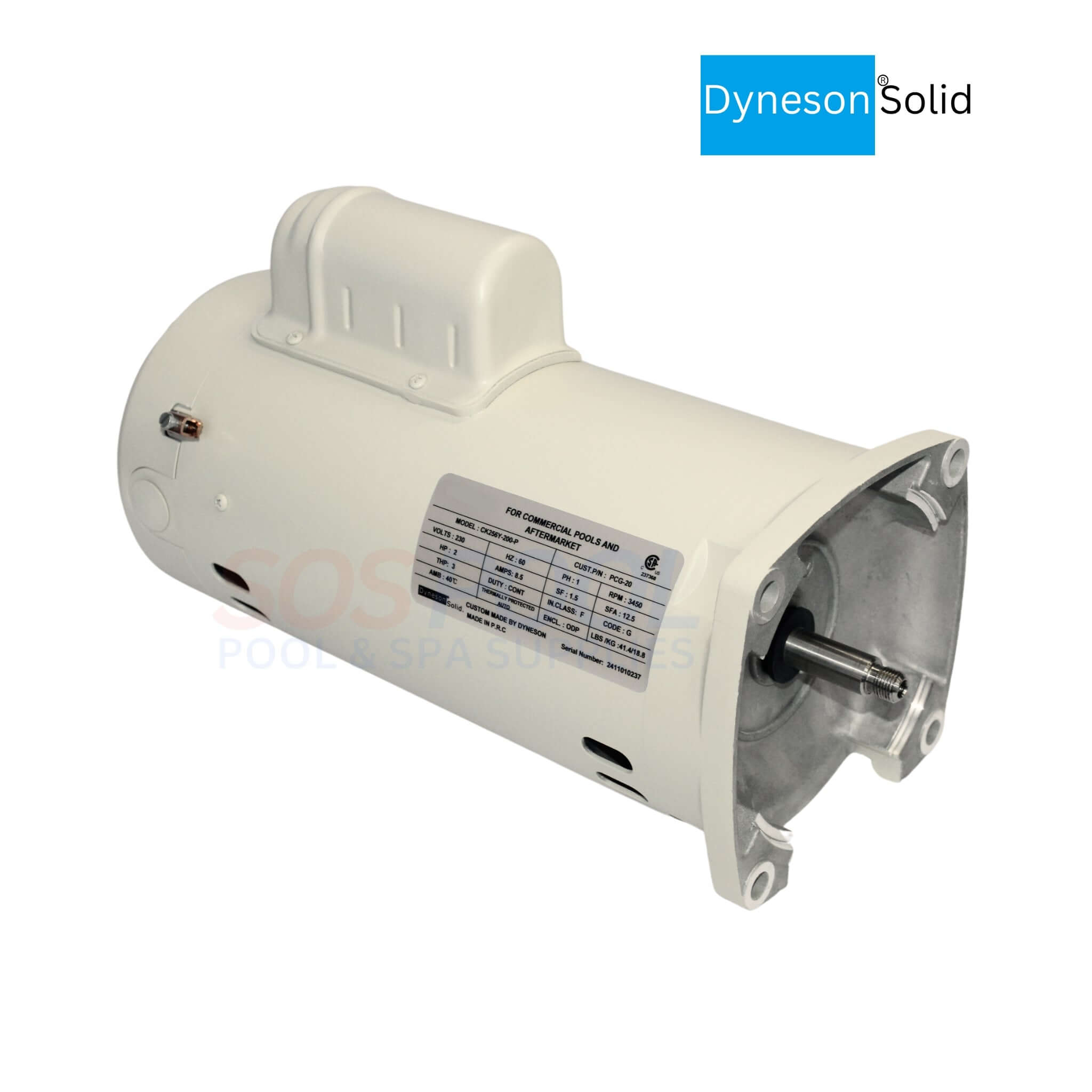 Dyneson 2 HP Motor For SuperFlo and Whisperflo Pumps | 355014 | PCG-20