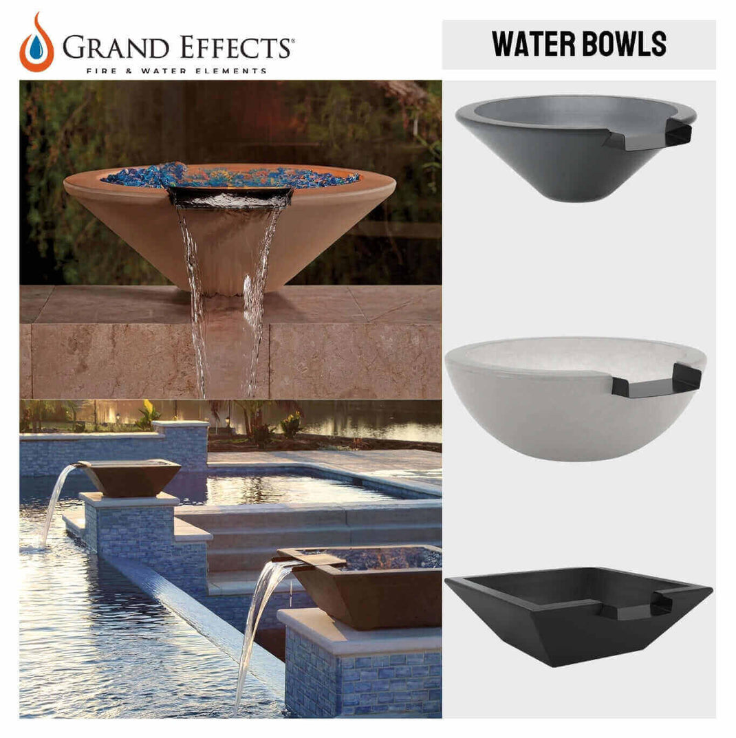 Grand Effects Poolside Elements | Fire & Water Bowls, Pits, Tables