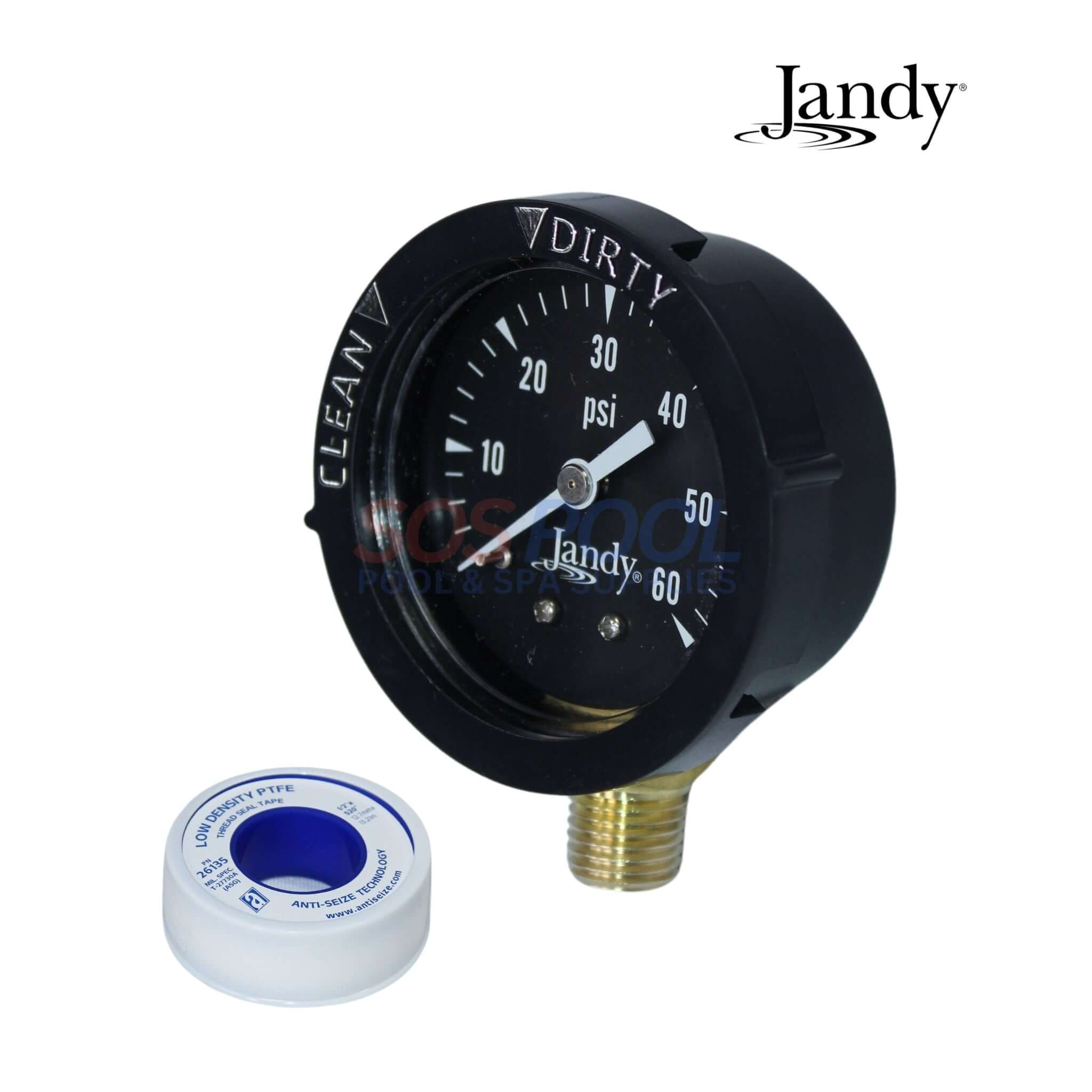 Jandy Pressure Gauge For CS and CJ Series Filters | 0-60 PSI | R055690