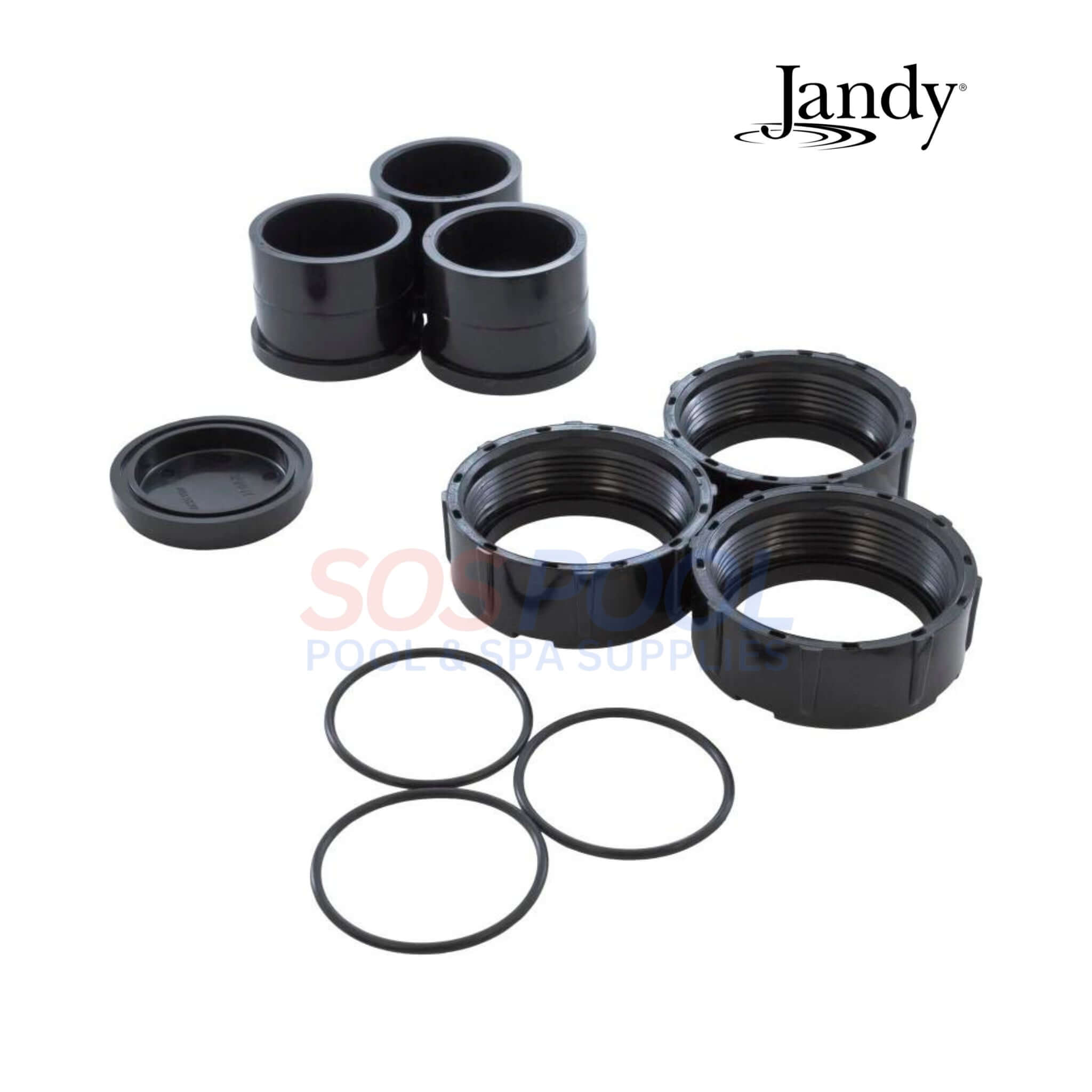 Jandy Universal Half Union Set & Drain Plug Cap For DEV and DEL Filter