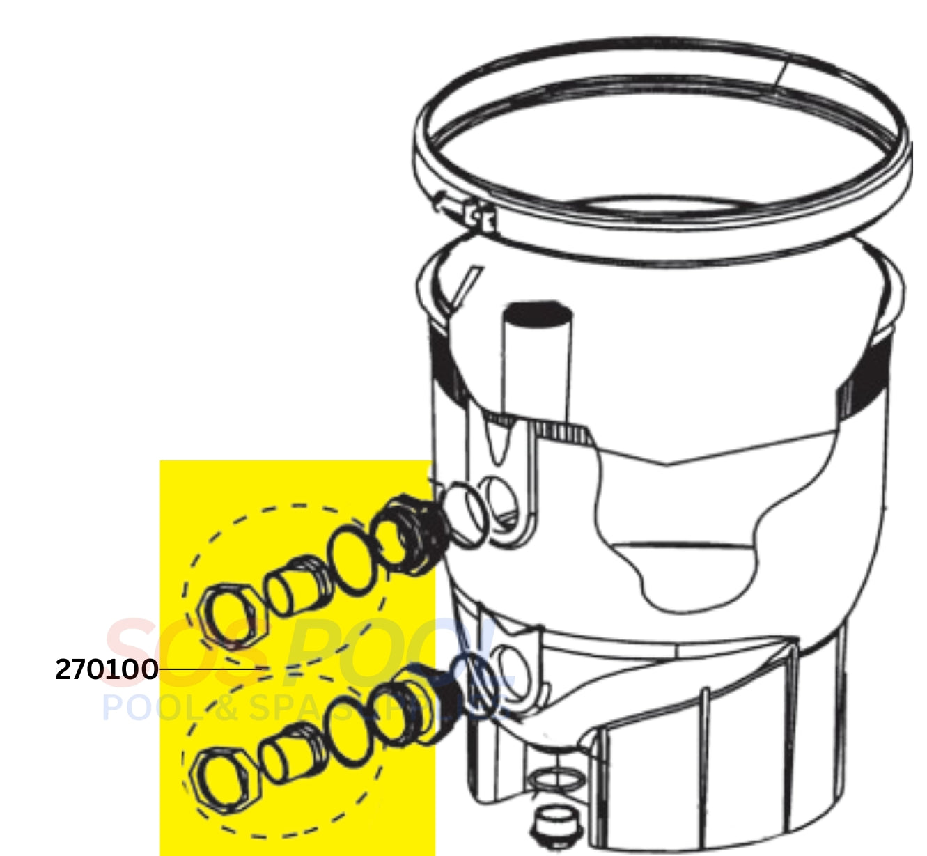 Pentair FNS Plus Filter Union Adapter Kit | Black | 270100