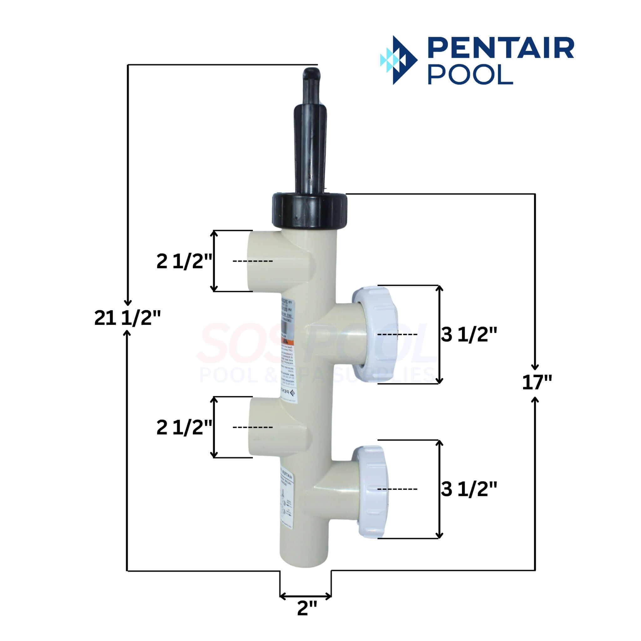 Pentair PVC Push Pull Slide Valve For FNS Plus and Quad DE Filters | 2