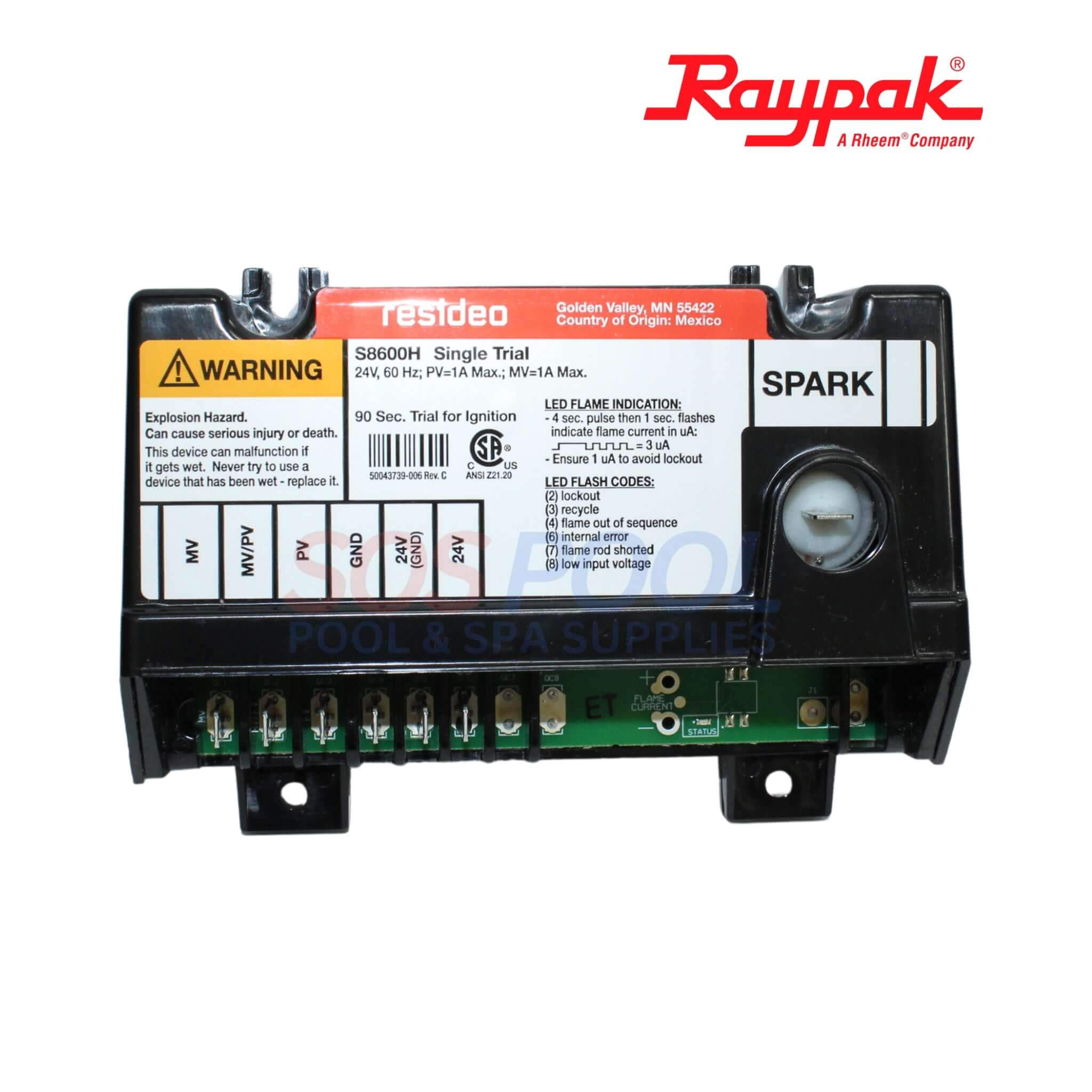 Raypak Electronic Ignition Control With LockOut | 004818B