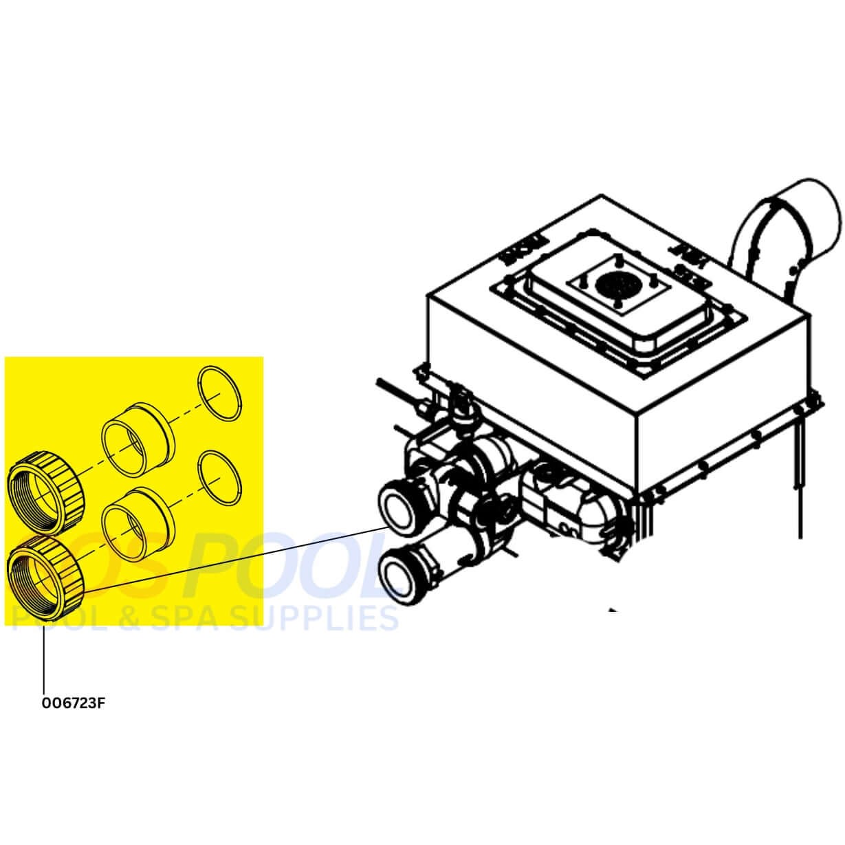 Raypak PVC Connector Union For Raypak Heater | 2" | 2 Pack | 006723F