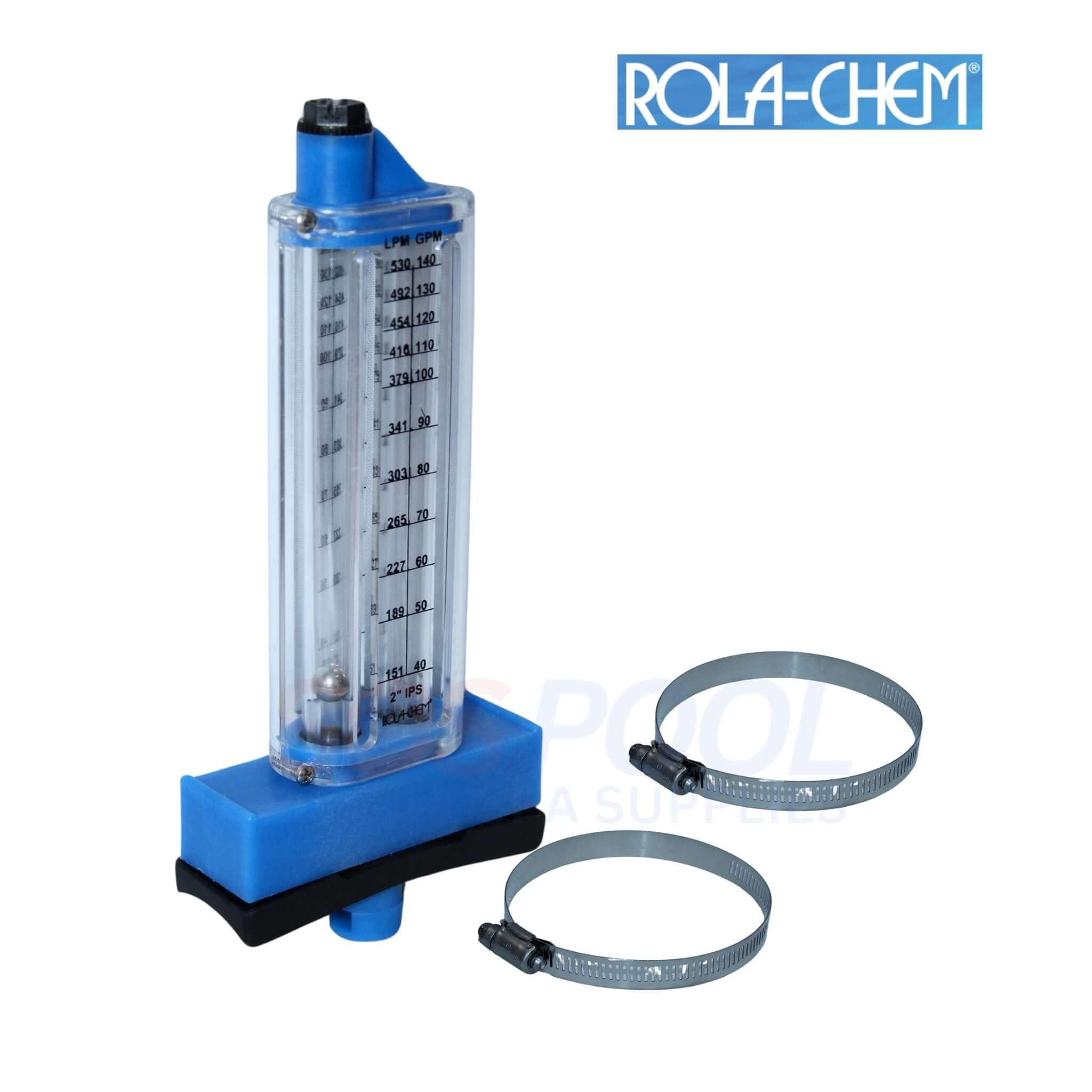 Rola-Chem Top Mount Flowmeter for 2" PVC | 40-140GPM | 570351T