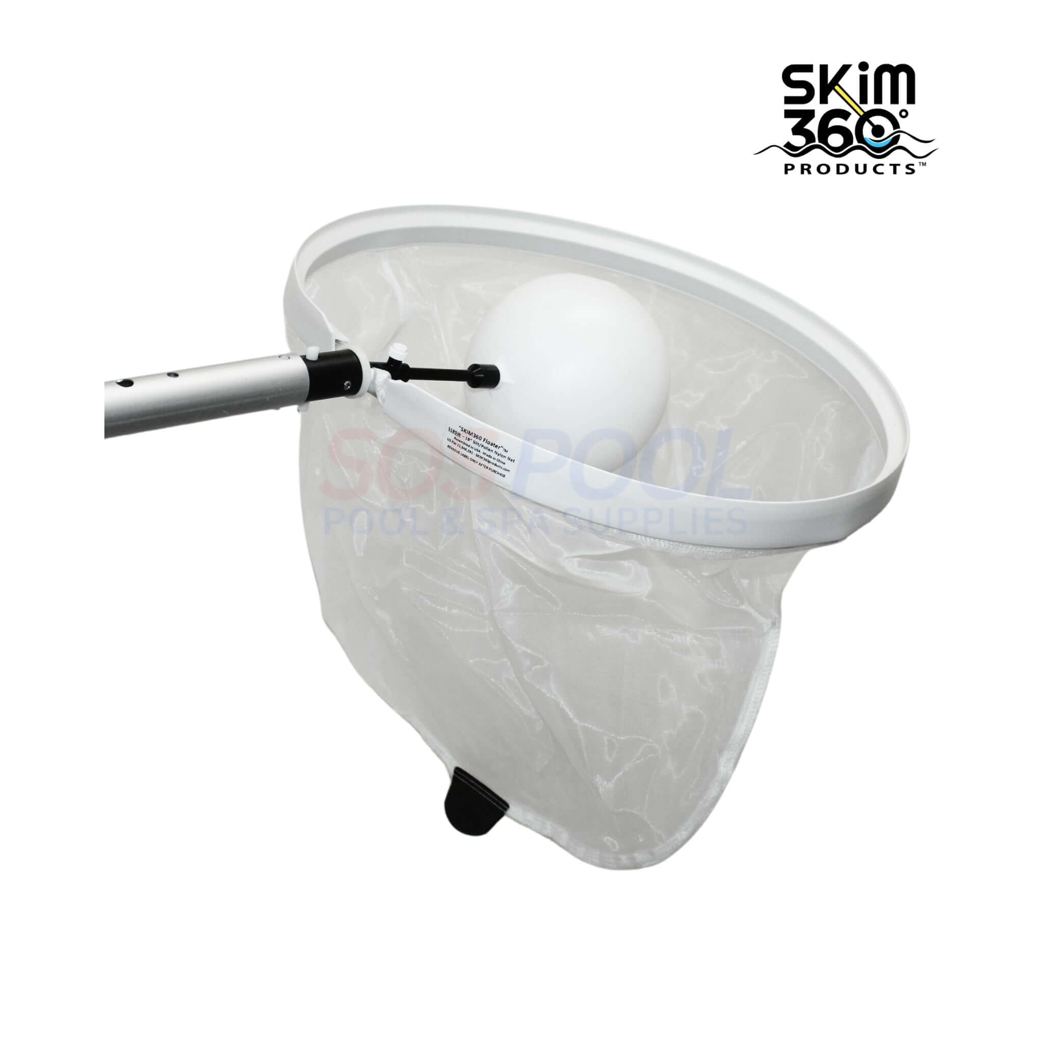 Skim360 Floater | Fine Silt Nylon Leaf Net | White