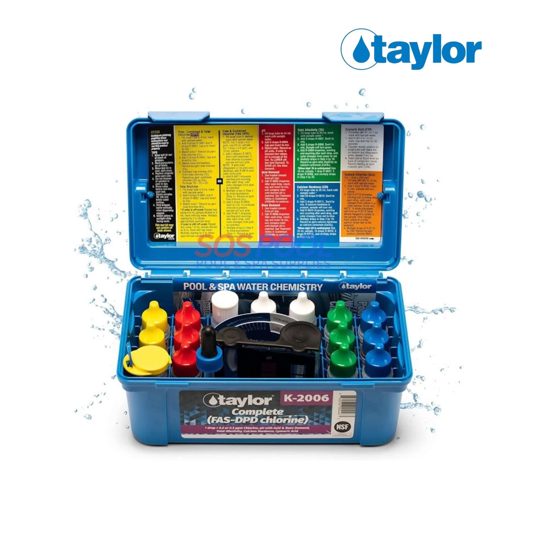 Taylor Complete FAS-DPD Chlorine Pool Test Kit Chlorine, pH, Alkalinit