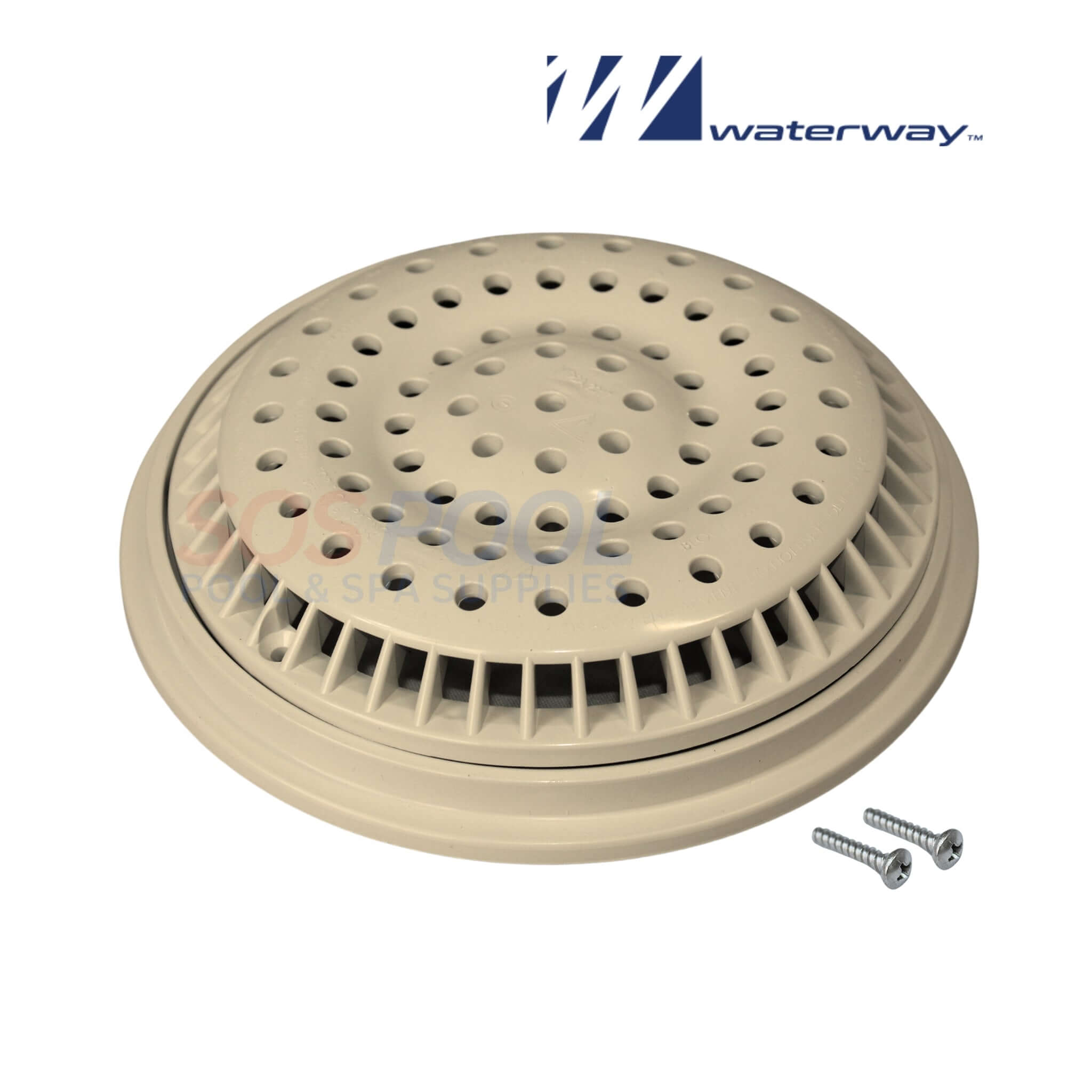 Waterway Main Drain Anti Vortex Cover and Frame | Tan | 8" | 640-2319-