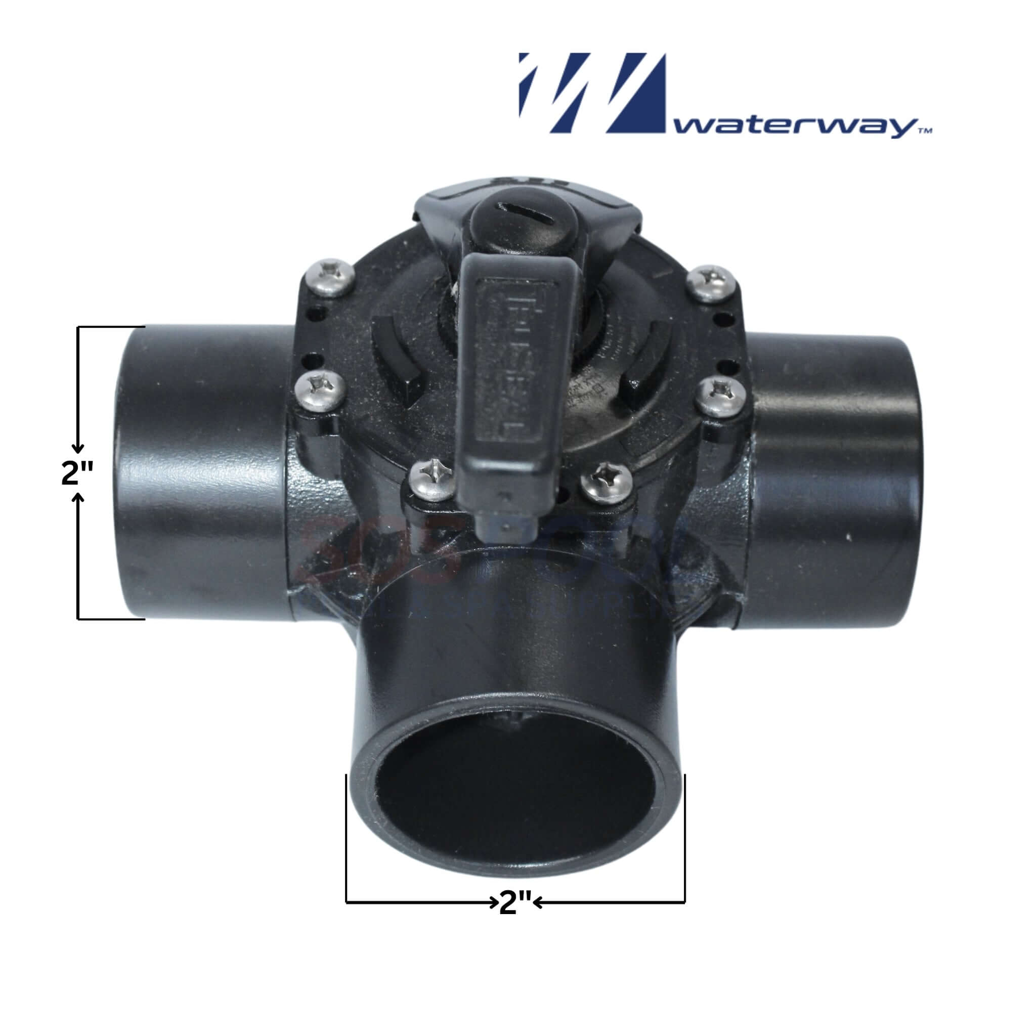 Waterway TruSeal 3-Way Diverter Valve | 2" Socket x 2.5" Spigot | 600-
